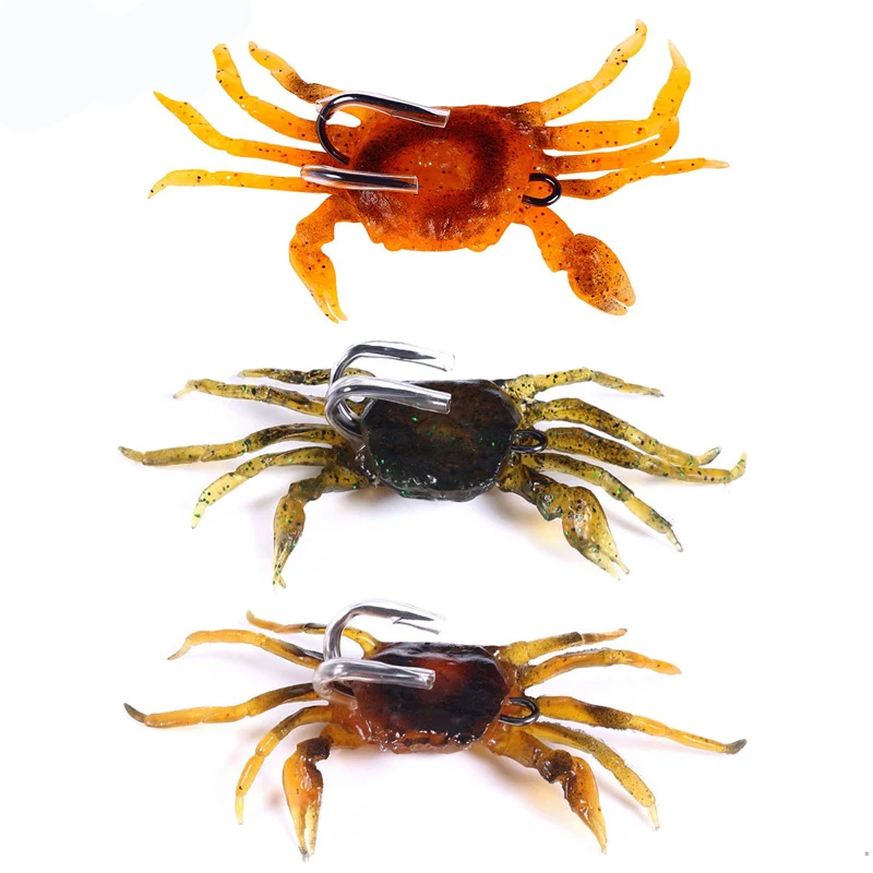 2PCS-3D-Simulation-Crab-Soft-Lures-with-Sharp-Hooks-Sea-Fishing-Bait ...