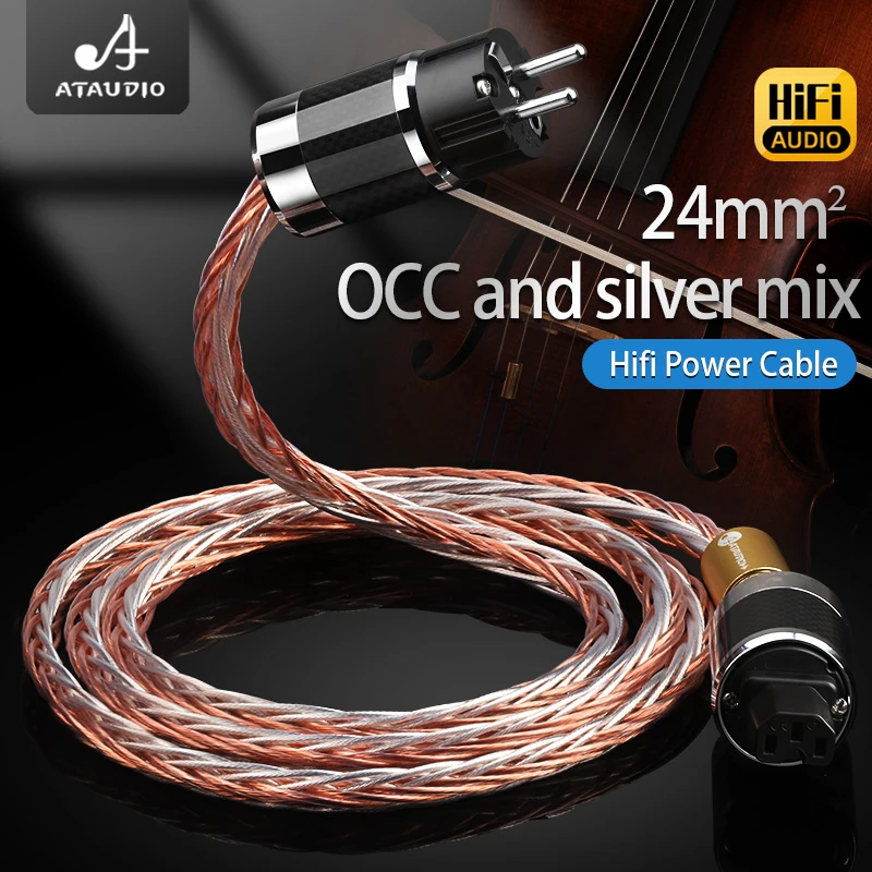 ATAUDIO-HIFI-power-audio-cable-OCC-Silver-mixed-HIFI-Power-Cable-Hi-end ...