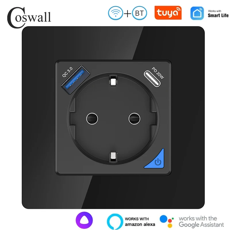 Smart Wifi Wall Socket Panel | Wifi Smart Glass Wall Socket | Wall ...