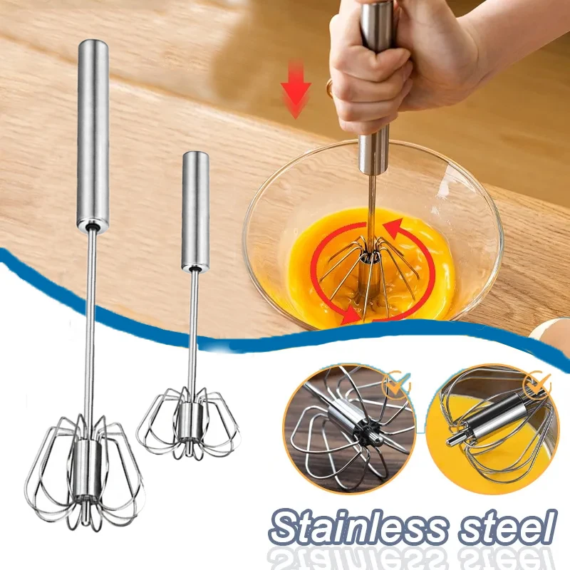 Semi-automatic Mixer Egg Beater Stainless Steel Whisk Manual Mixer Self ...