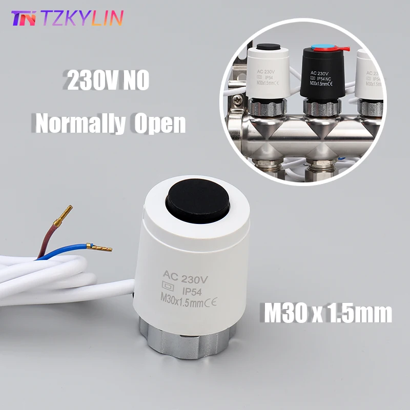 Floor Heating Valve Normally Open NO AC 230V Electric Thermal Actuator ...