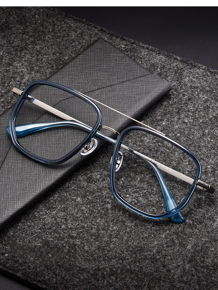 New-Fashion-Retro-Ultralight-Titanium-Polygonal-Large-Frame-Men-s ...