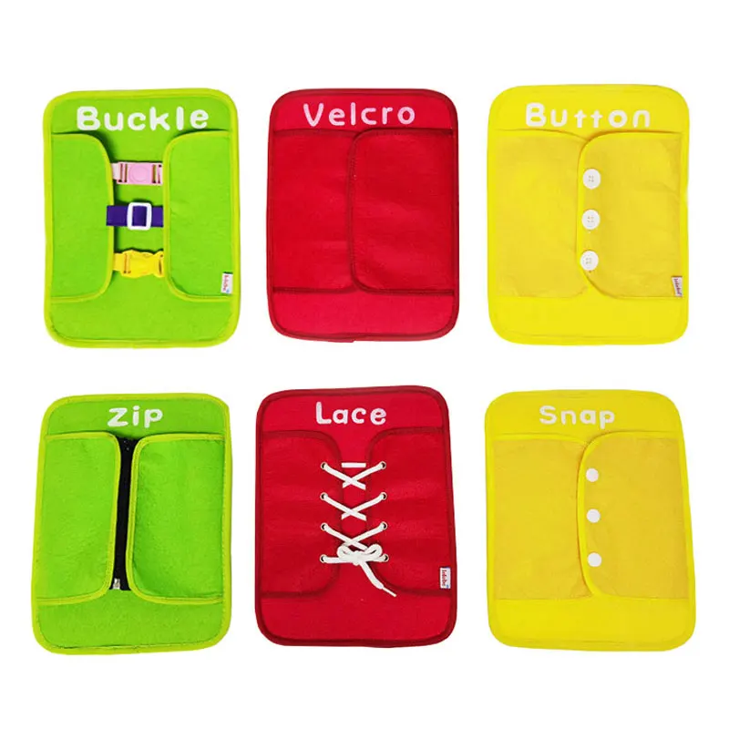 Kids-Fine-Motor-Training-Montessori-Toys-Cloth-Busy-Board-Button-Zipper ...