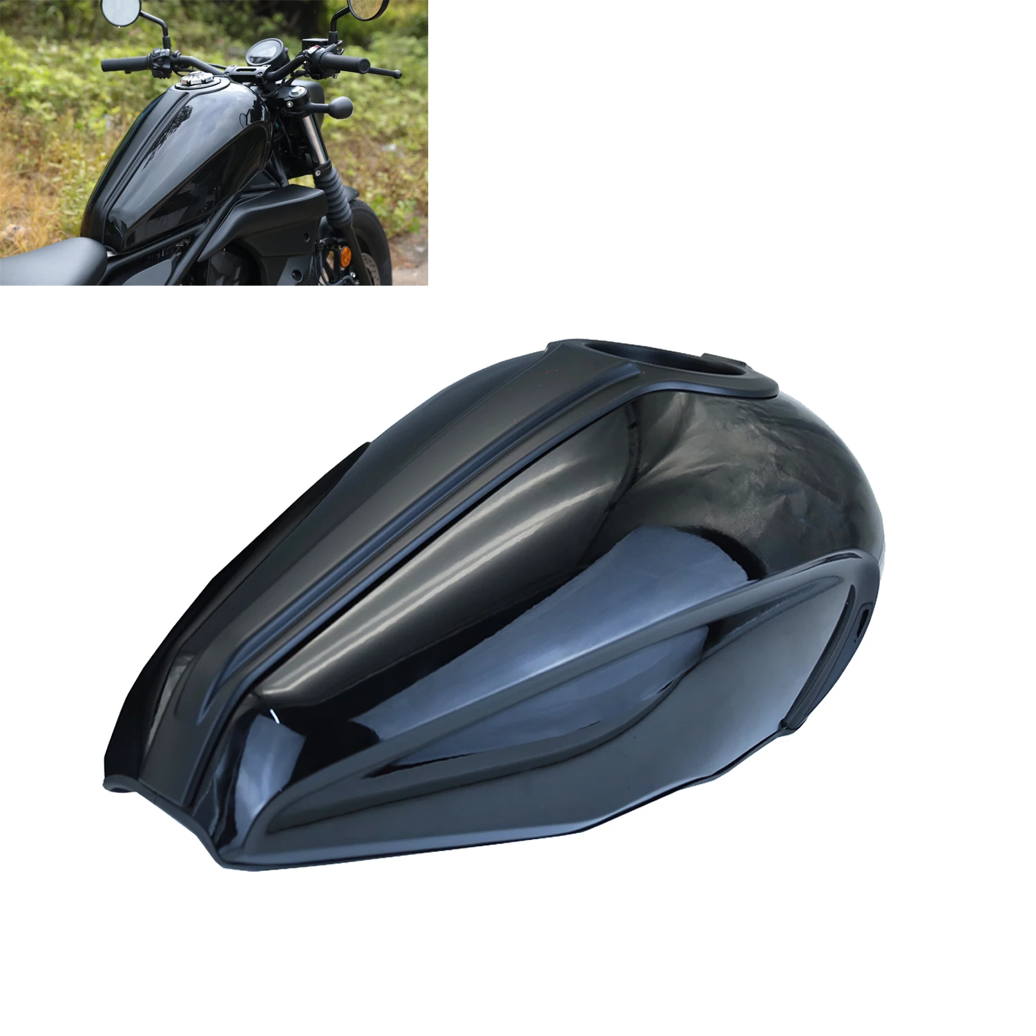 Glossy-Black-Fuel-Gas-Tank-Cover-Guard-Fairing-Fit-For-Honda-Rebel ...