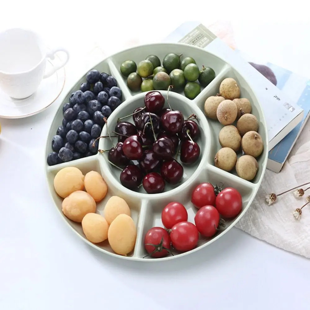 1Pc-Multi-function-Plastic-Plate-6-Compartment-Round-Food-Storage-Tray ...