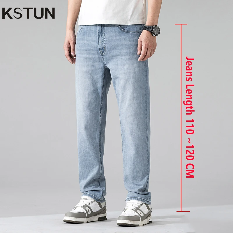 Extra Long Jeans For Tall Men Straight Light Blue Business Casual Full ...