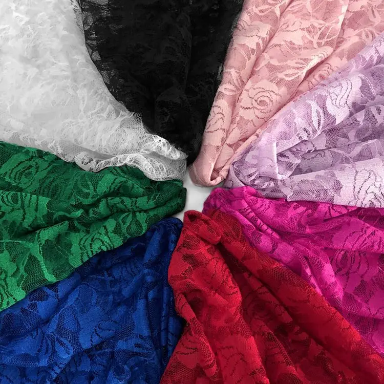 Lace Fabric Micro-elastic By The Meter for Dresses Cheongsam Sewing ...