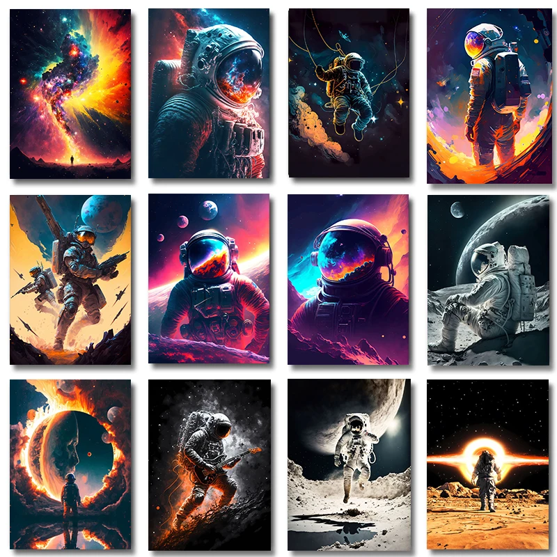 Space-Astronaut-Drink-Beer-Play-Guitar-Poster-and-Prints-Moon-Planet ...