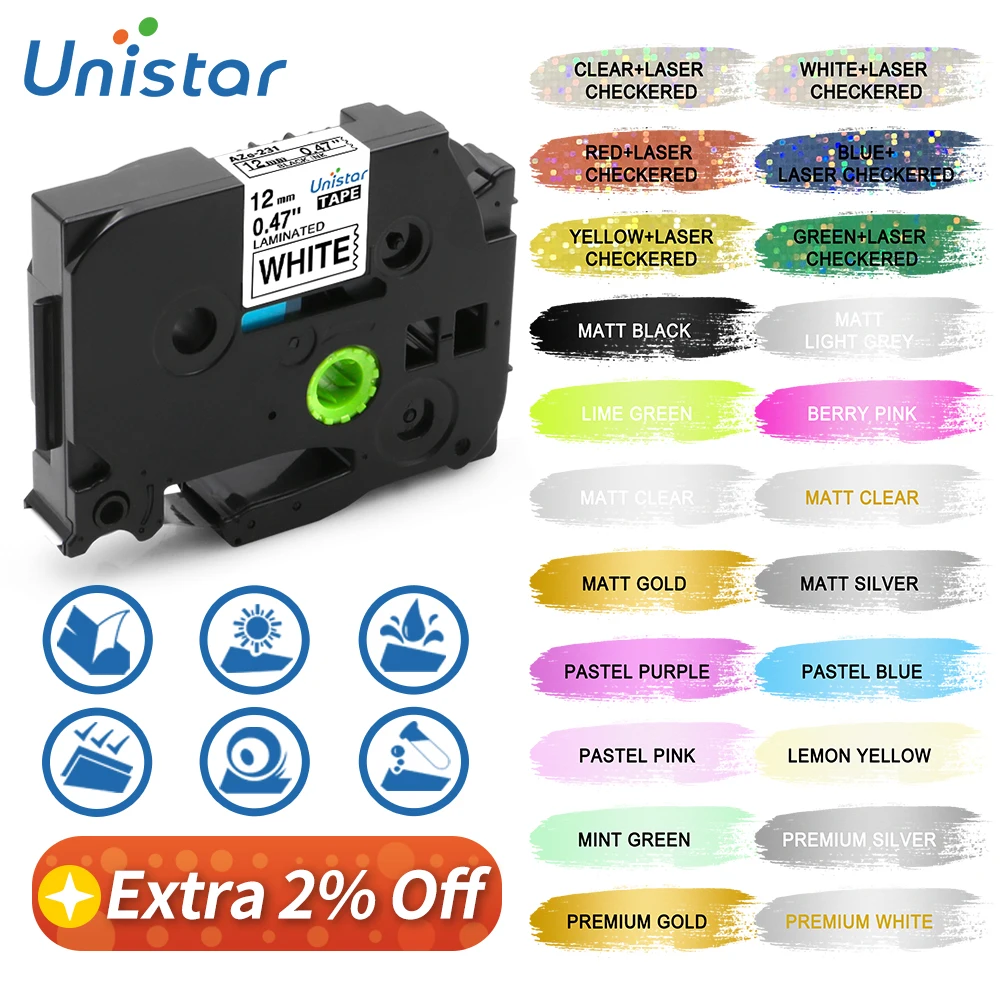 Unistar-231-231L1-Label-Tape-Compatible-for-Brother-Label-Tape-12mm ...