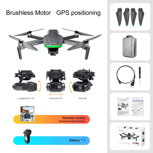 S155 Pro GPS Drone 8K HD Camera Aerial Photography FPV 3-Axis Anti ...