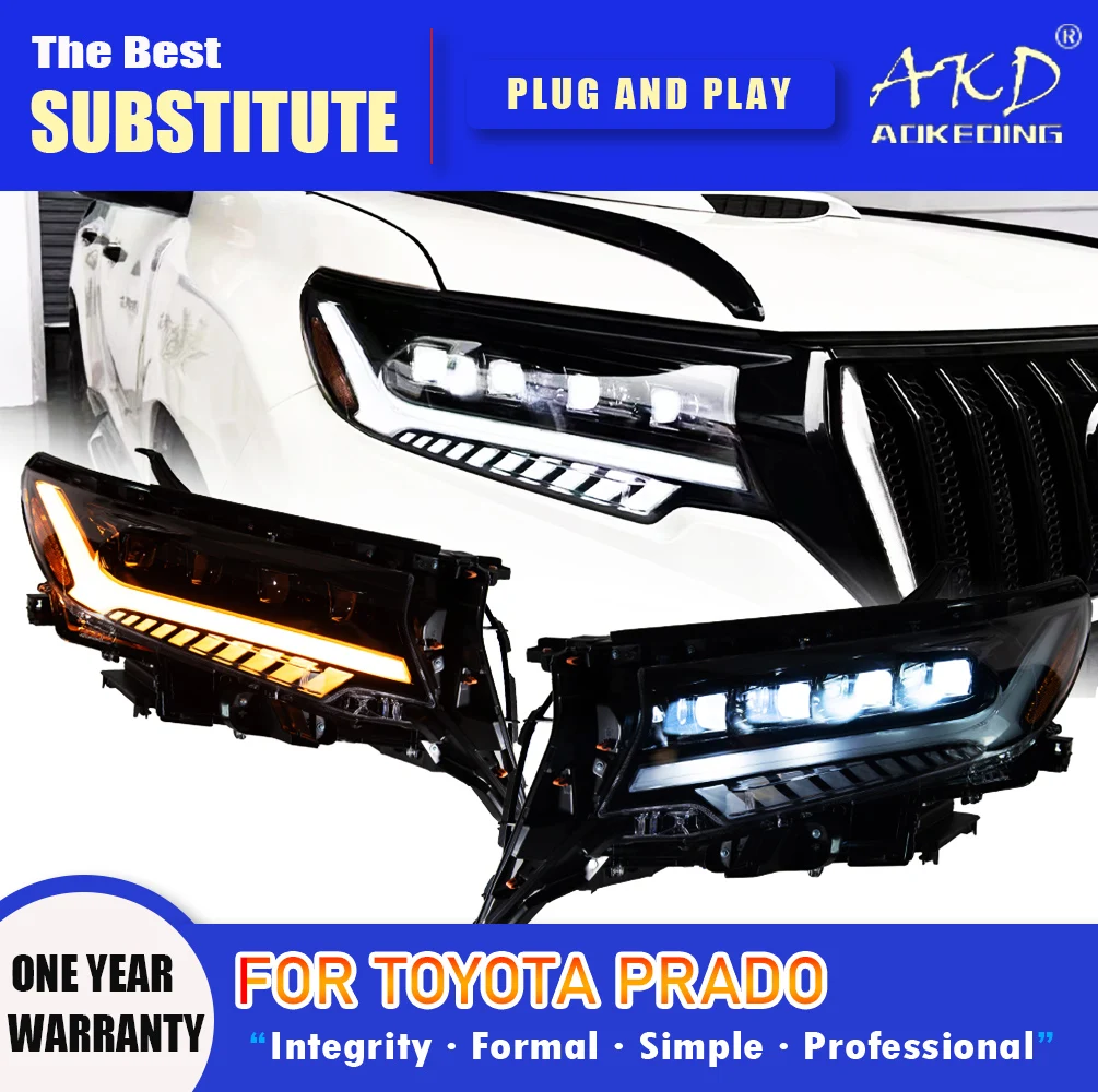 AKD Head Lamp for Toyota Prado LED Headlight 2018-2022 Headlights LC200 ...