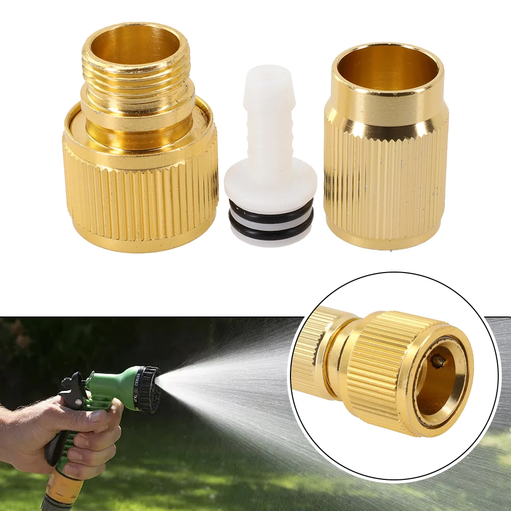 Connector-Expandable-Hose-Repair-Adaptor-2pcs-Garden-Hose-Fitting-Brass ...