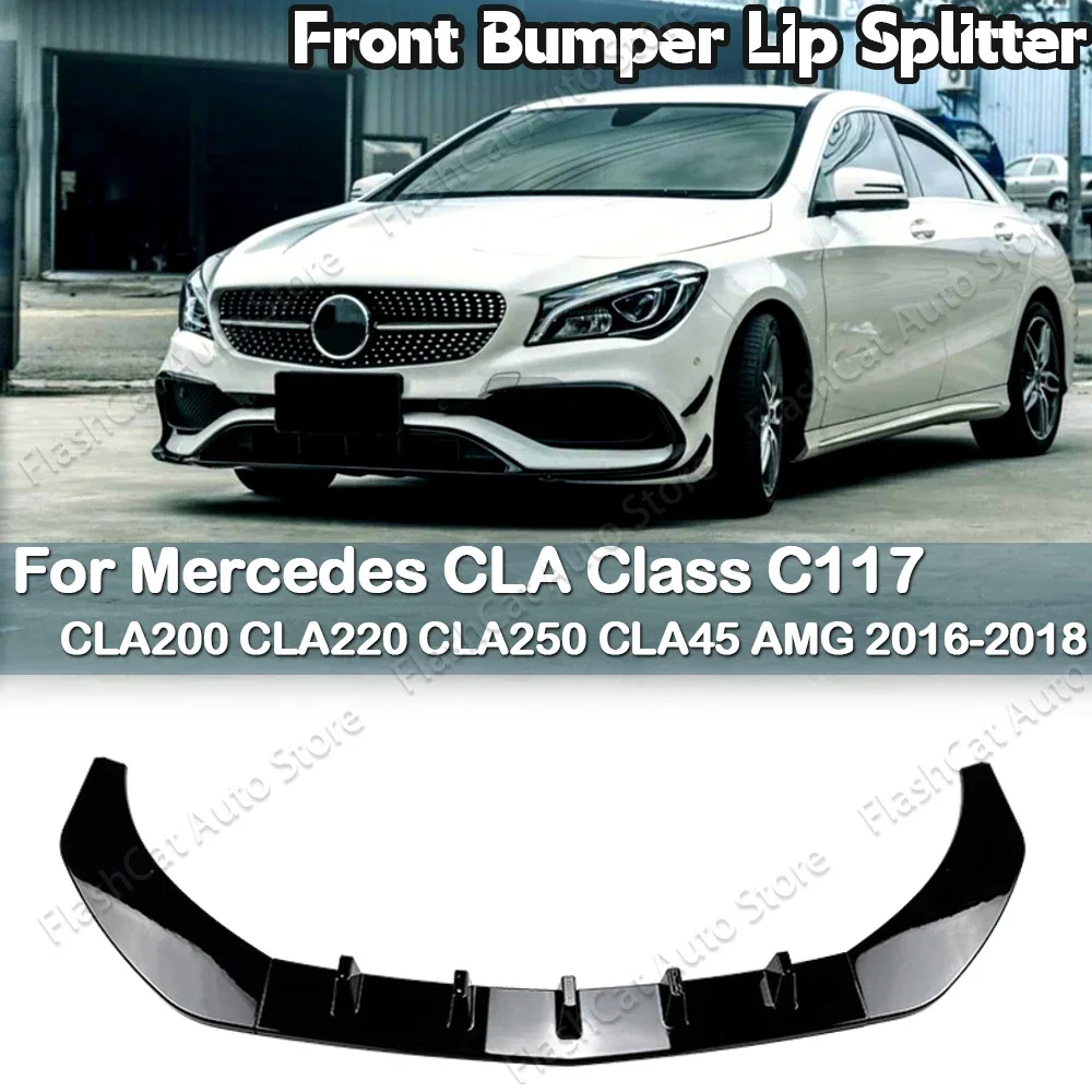 For-Mercedes-Benz-CLA-Class-C117-Front-Bumper-Splitter-Lip-Spoiler ...