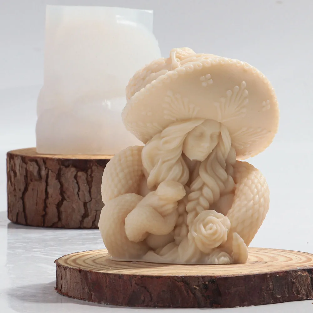 3D-Snake-Hat-Woman-Silicone-Candle-Mold-Handmade-Halloween-Decor-Gift ...