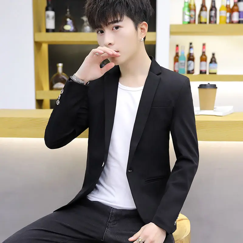 Man-Suits-and-Blazers-Cropped-Thin-Slim-Fit-Short-Jacket-for-Men-Black ...