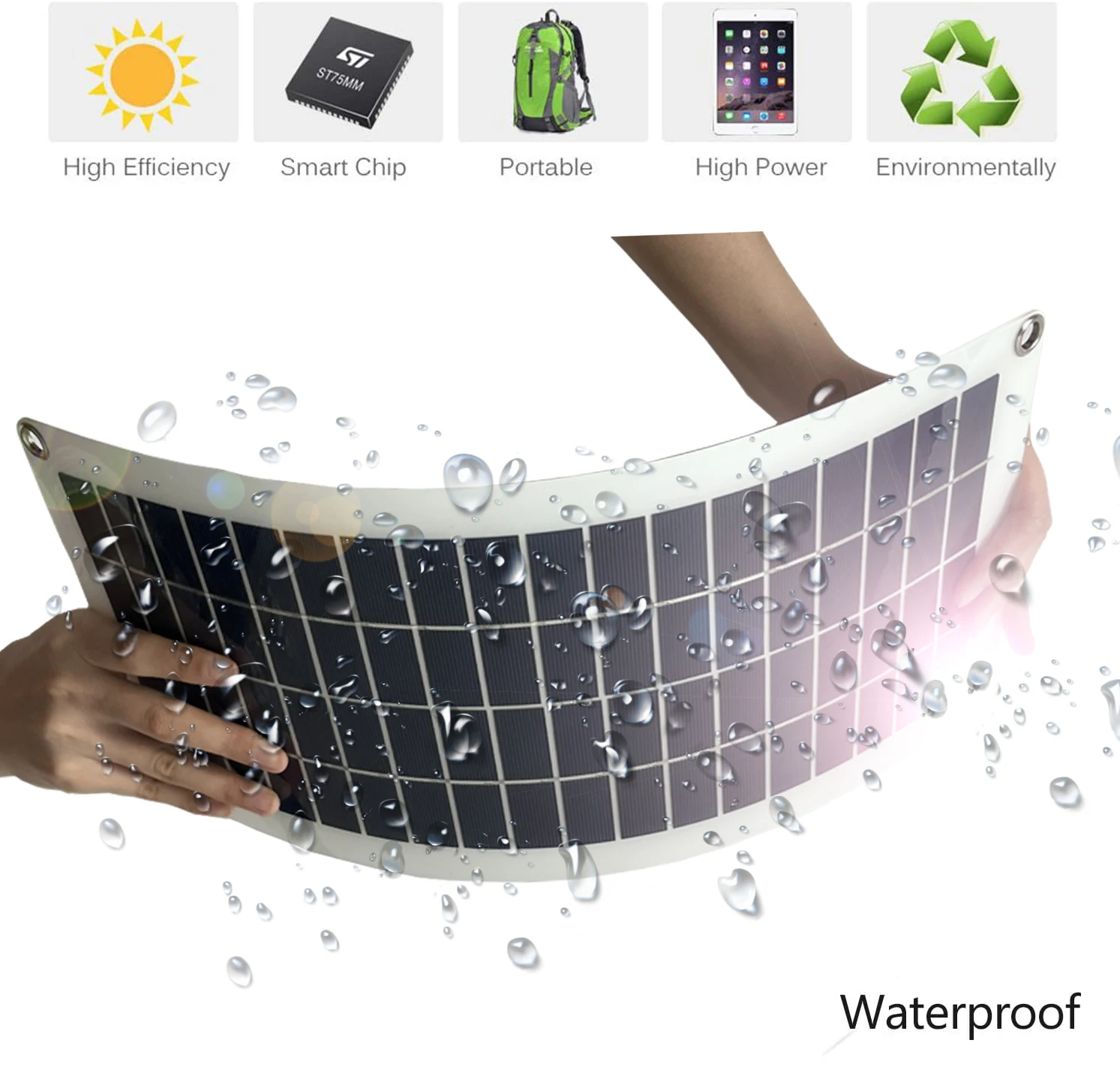 Portable Solar Panel Outdoor 12V DC5521 & Dual 5V USB Port Real ...