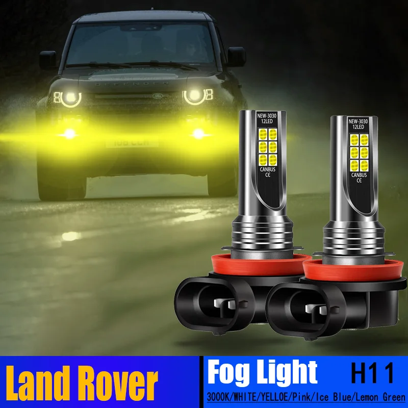 2pcs Car Led Front Fog Light Bulb Signal Lamp H8 H11 For Land Rover ...