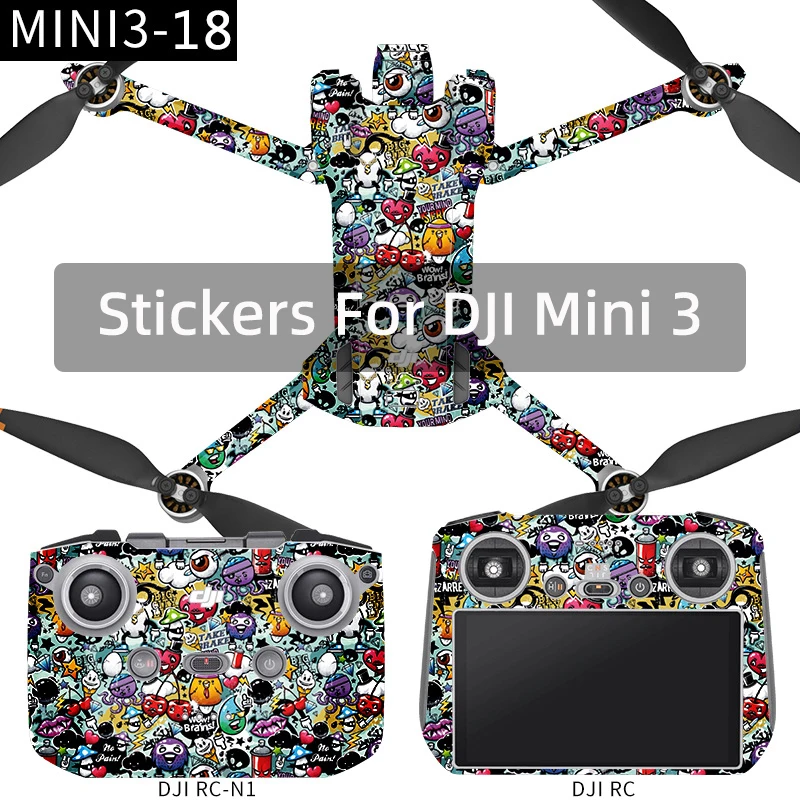 For-DJI-Mini-3-Drone-Body-Full-Encirclement-Stickers-RC-N1-RC-Remote ...