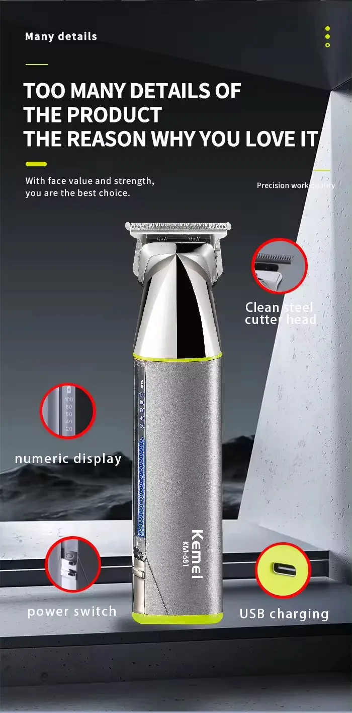 MAQUINA peluquera Kemei 18en1 km-681 inhalambrica - TIENDA Oi