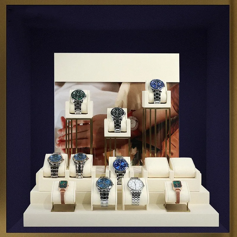White-Watch-Display-Holder-Shelf-Wrist-Watch-Show-Stand-For-Shop-Window ...