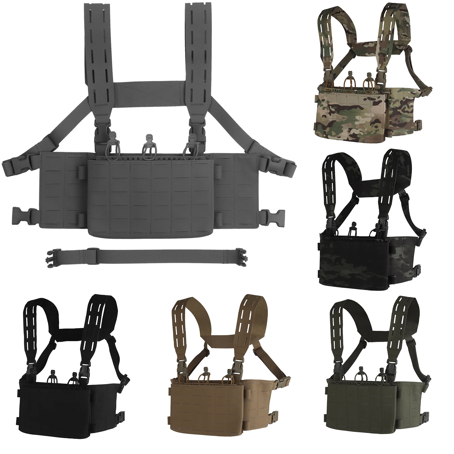 Chest Rig Modular V1 con Rifle 5.56 Triple Magazine Pouch Mag Holster ...