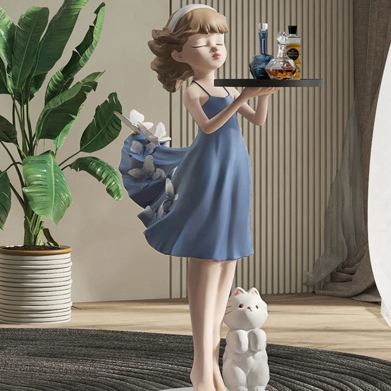Nordic-Style-Creative-Girl-Statue-Tray-Home-Decoration-Gift-Interior ...