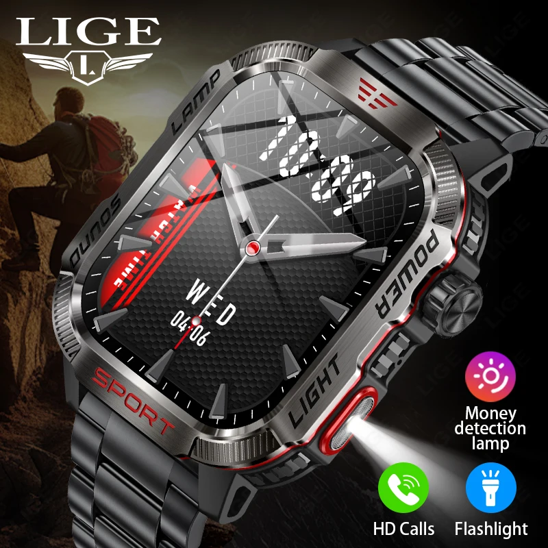 Reloj-inteligente-militar-para-hombre-pulsera-con-linterna-LED ...