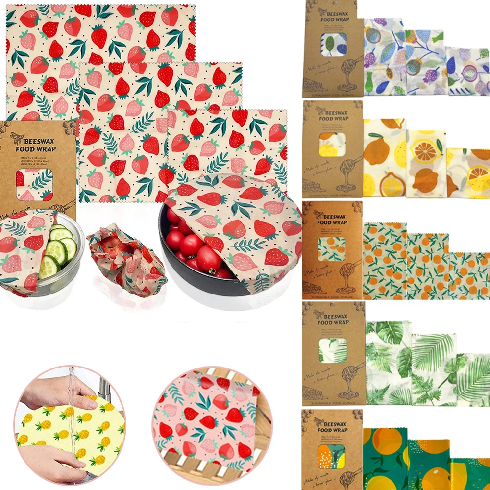 New Reusable Beeswax Wrap for Food Fresh Bag Lid Cover Stretch Lid ...