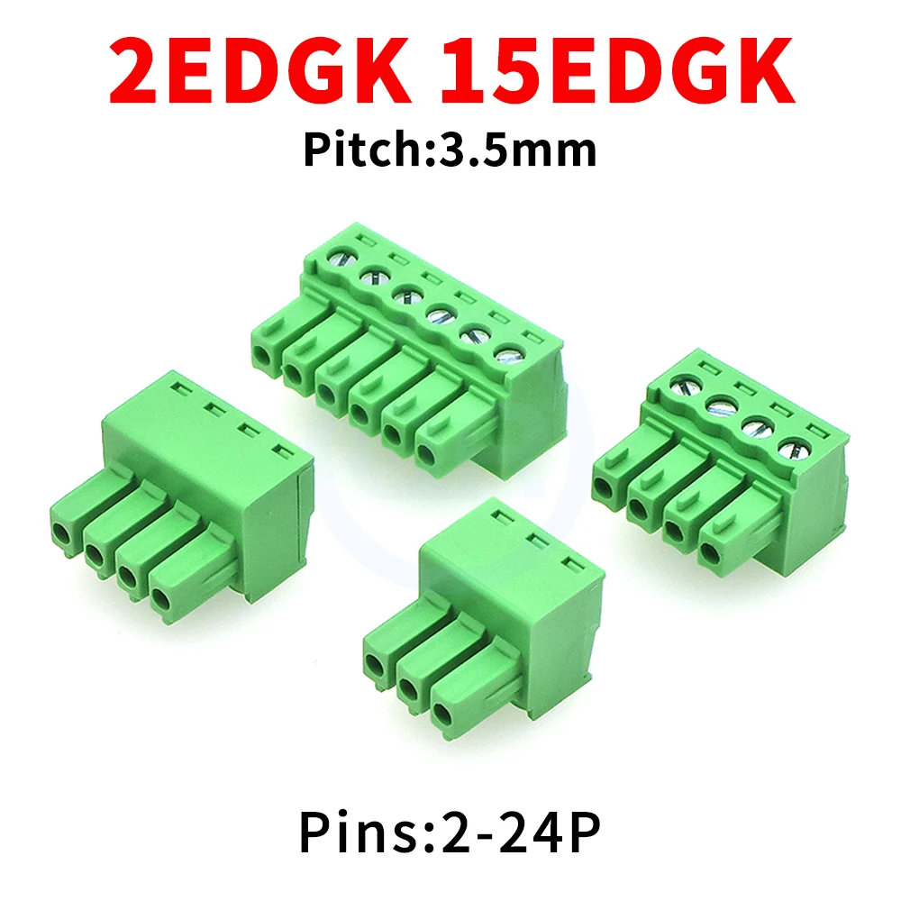 (10 pcs) KF 2EDGK 3.5mm Plug-in Terminal Block JM 15EDGK 3.5 Solderless ...