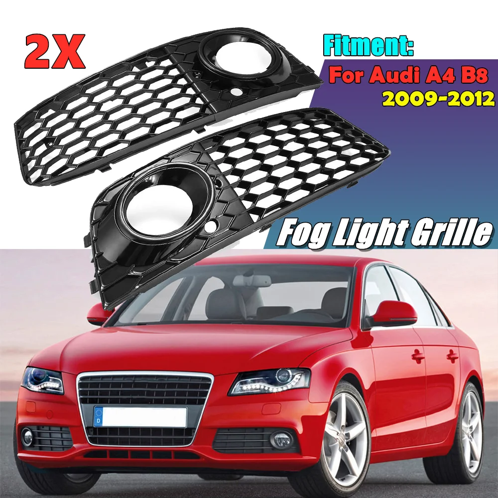 A-Pair-Left-Right-Car-Front-Fog-Light-Lamp-Cover-Honeycomb-Grille-Front ...