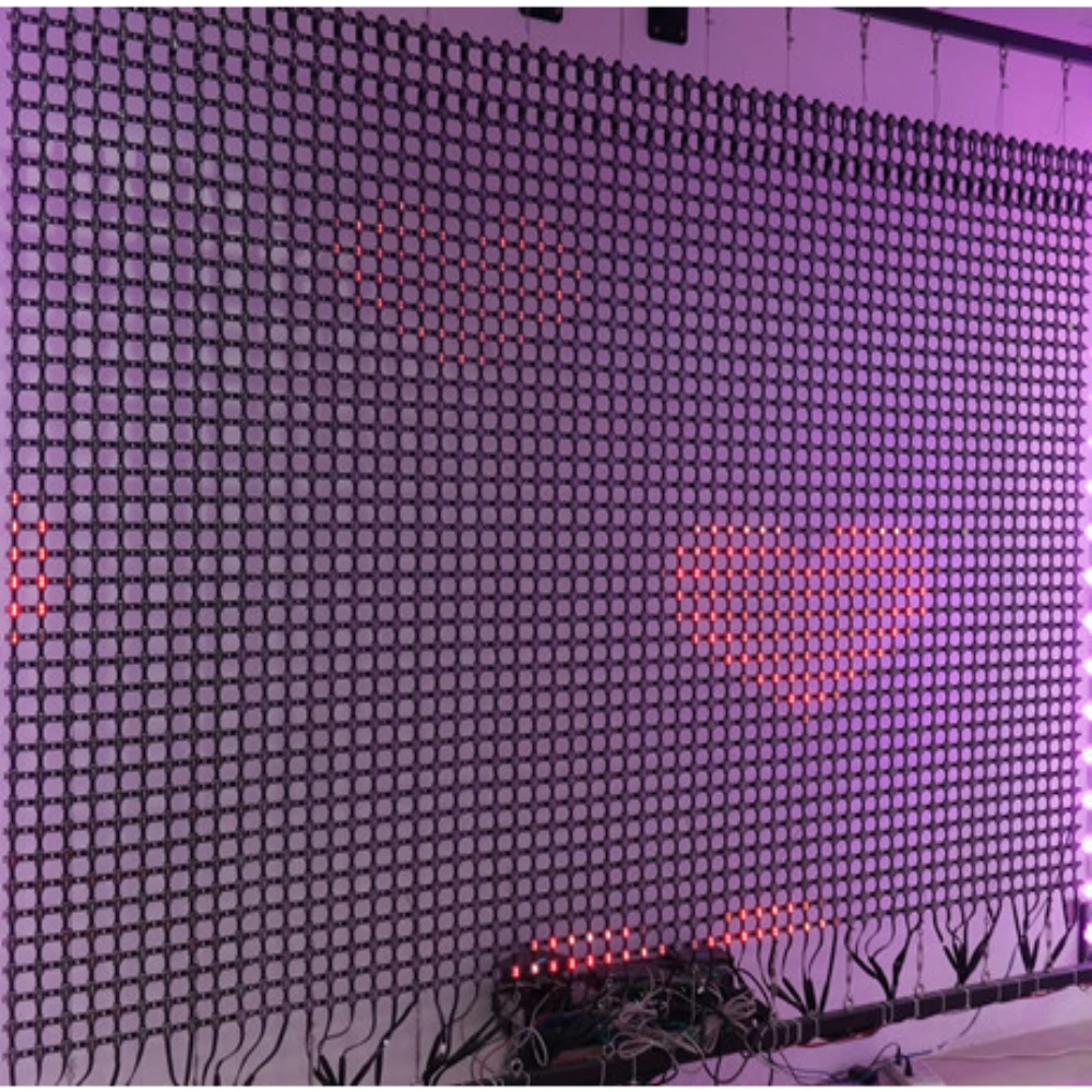 Flexible-LED-Pixel-Mesh-Curtain-Screen-P40mm-4LED-RGB-Video-Wall-for ...