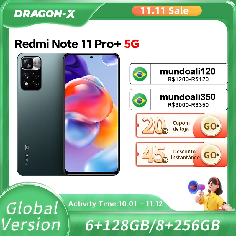 Xiaomi Redmi Note 11 Pro + 5G Plus, Versão Global, Hipercarga 120W ...