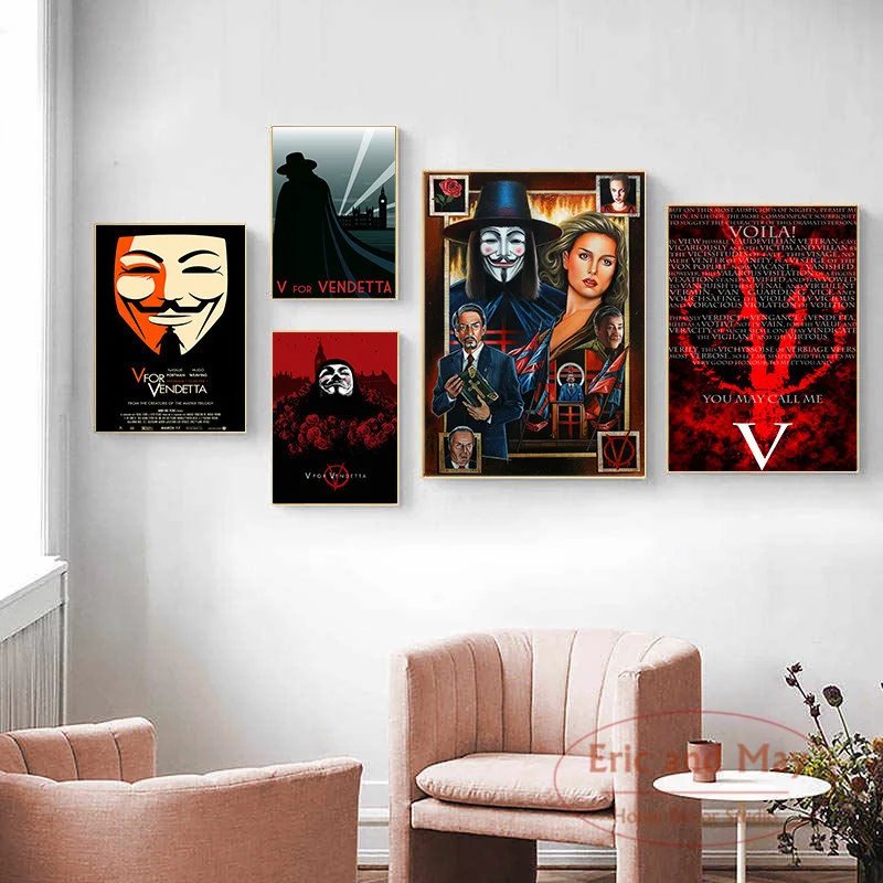 Clássico hackers filme v para vendetta lona pintura cartaz nórdico ...