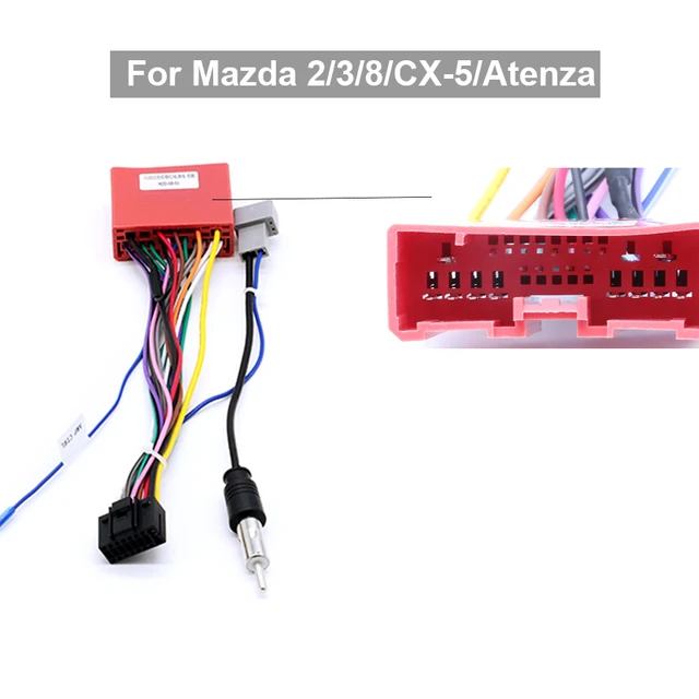Wiring Harness 16 PIN Canbus Box Adapter For Mazda 2/3/5/6/7/8/CX-7/RX ...
