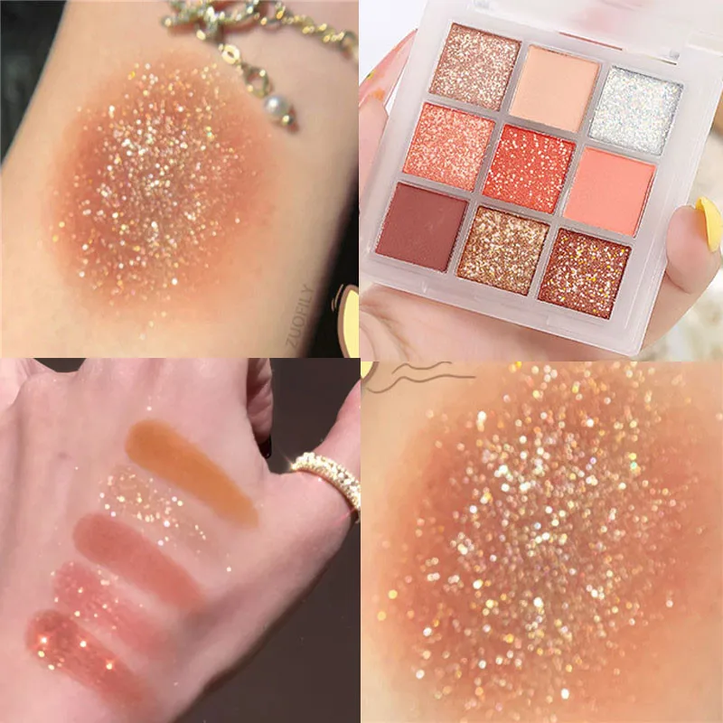 New-Nine-color-Eyeshadow-Palette-Pearly-Matte-Earth-Color-Shimmer ...