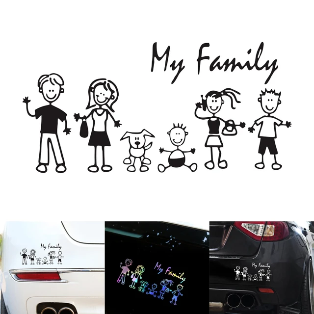 Car Stickers Family Stick Figures