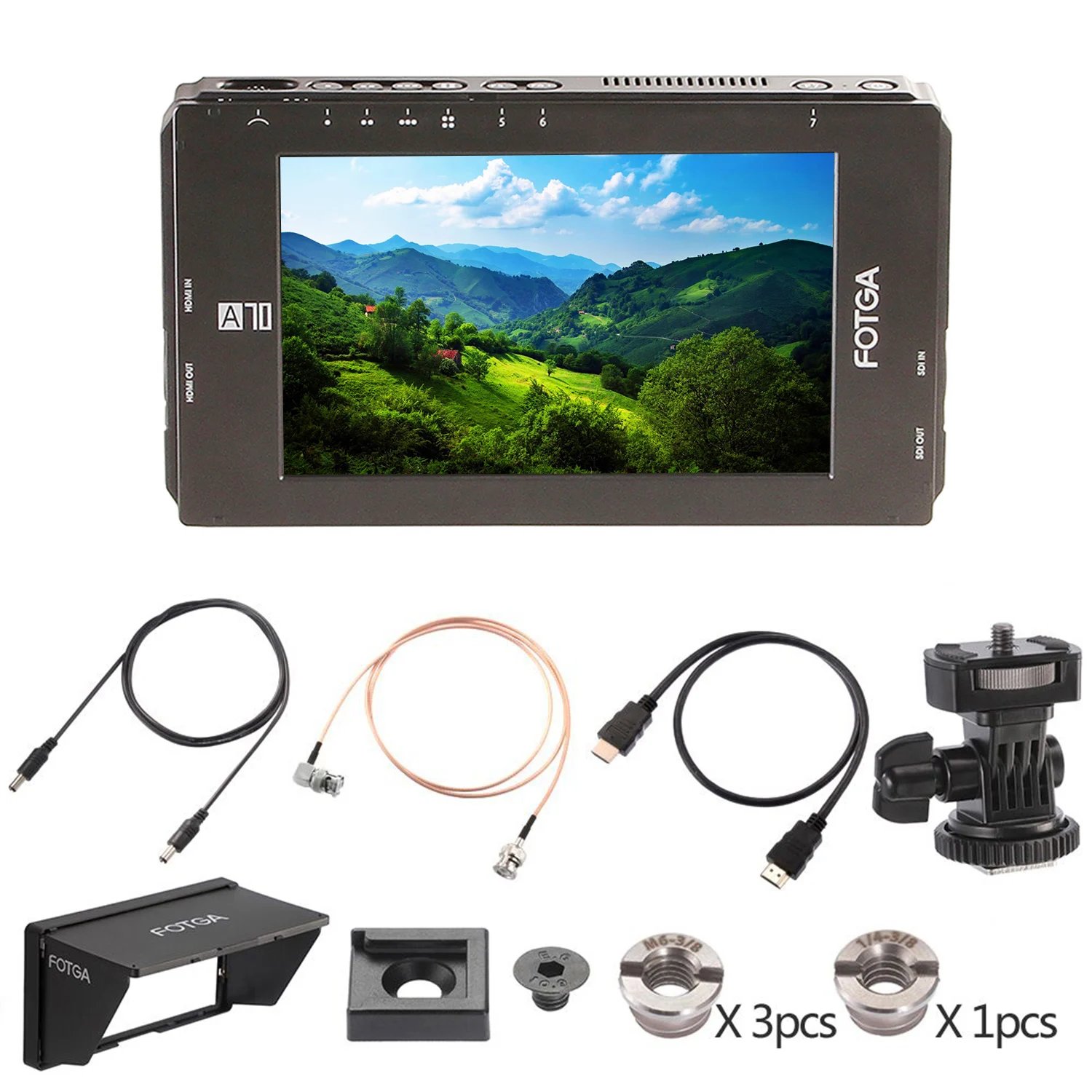 Fotga Monitor de campo A70T/A70TL/A70TLS, pantalla táctil FHD de 7 ...