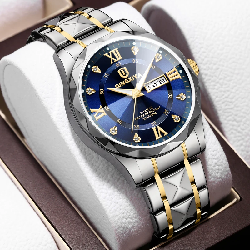 QINGXIYA-Mens-Watches-Top-Brand-Luxury-Rhombus-Mirror-Quartz-Watch-for ...