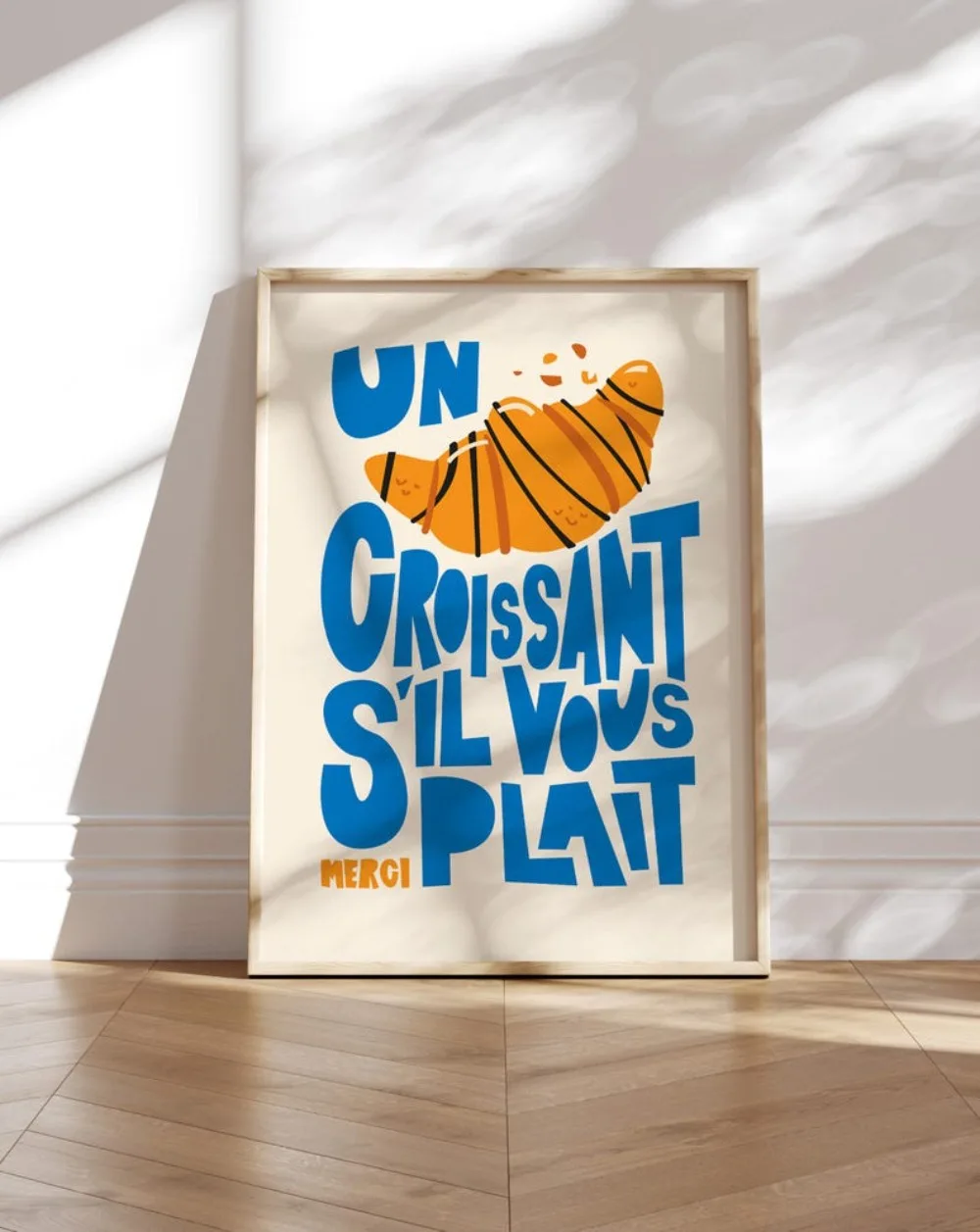 Un Croissant Print, affiche de petit déjeuner, art mural de cuisine ...