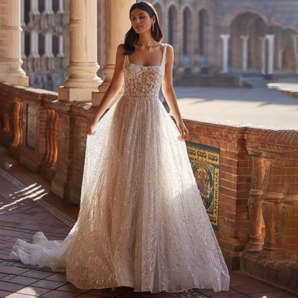 2024-Moderne-Prachtige-A-Lijn-Dames-Trouwjurken-Nieuwe-Vierkante-Hals ...