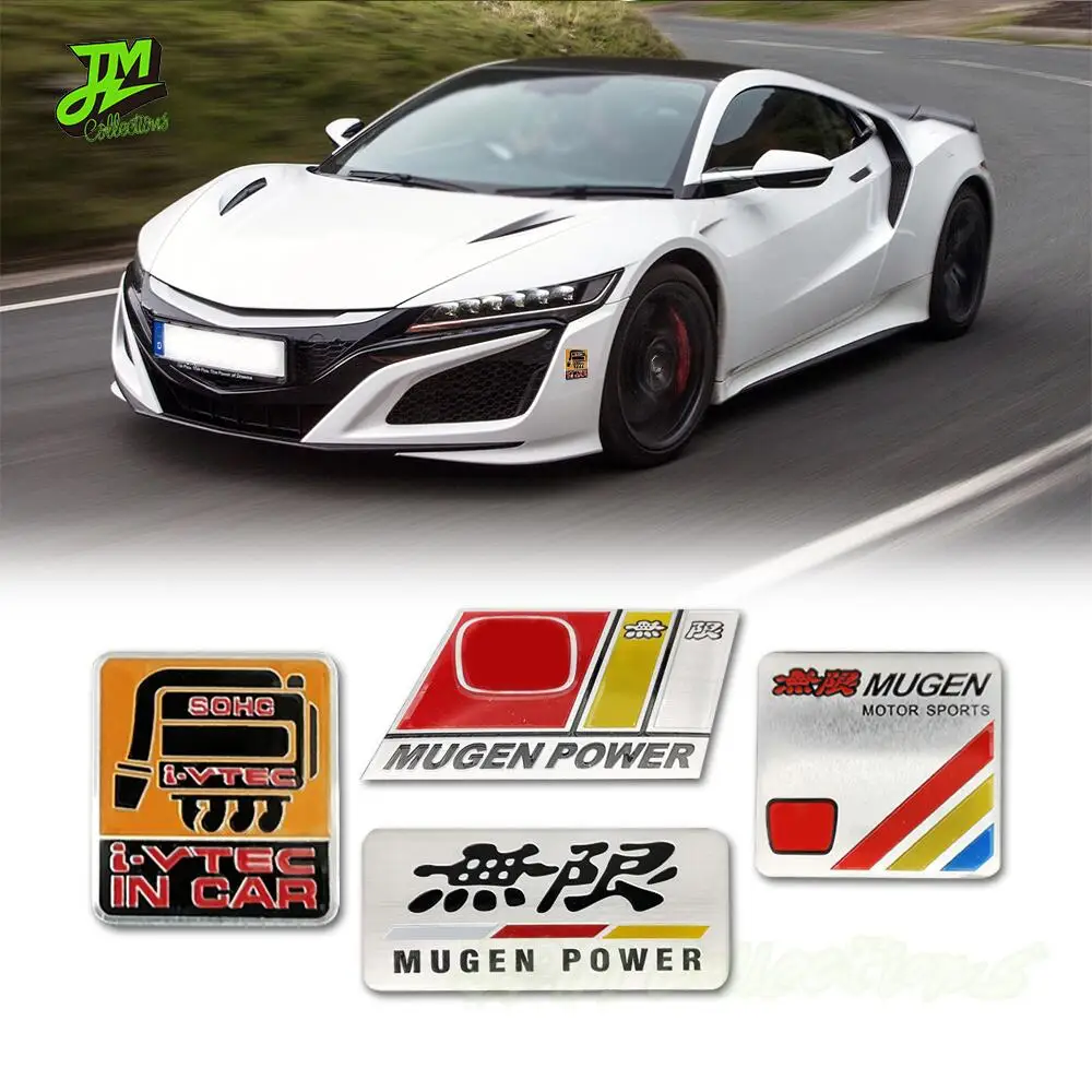 Car Stickers 3D Metal Mugen Power Trunk Front Hood Grille Badge Decal ...