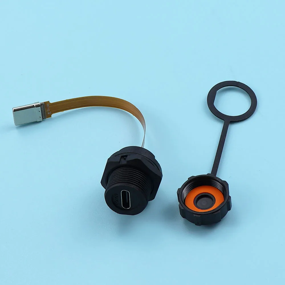 Type-C Threaded Male Female Panel Mount Receptacle Socket With Cable ...