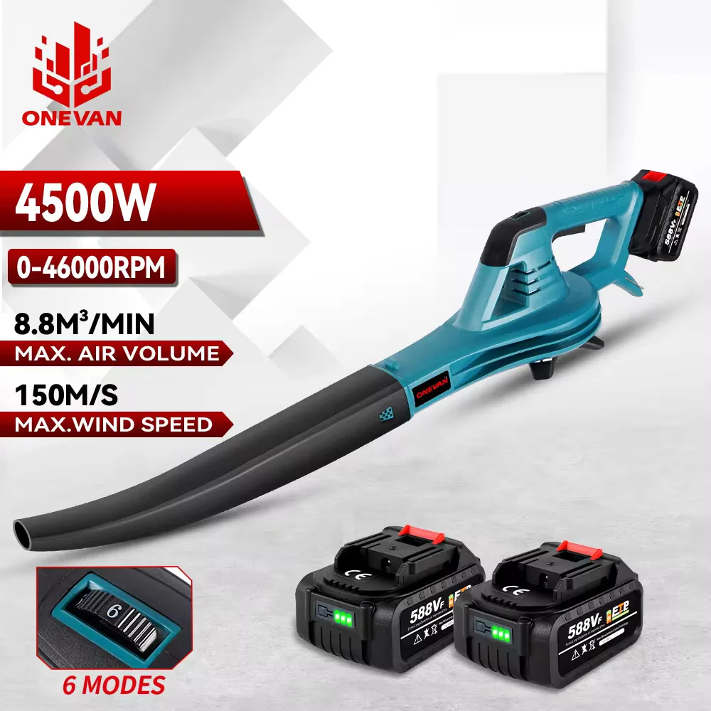 ONEVAN-46000RPM-Wireless-Air-Blower-Leaf-Blower-4500W-6Gear-Electric ...