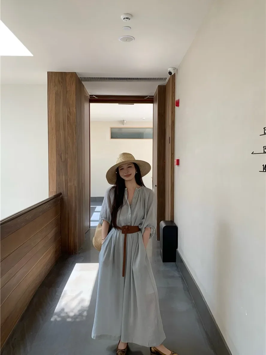 Sweet-Hot-Girl-Commuting-Style-Half-Sleeved-Dress-Women-s-Summer-Casual ...