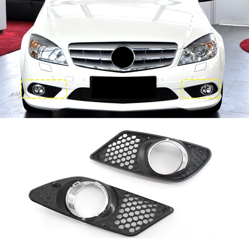 Car-Front-Bumper-Fog-Light-Cover-Lamp-Frame-Shell-Cap-For-Mercedes-Benz ...