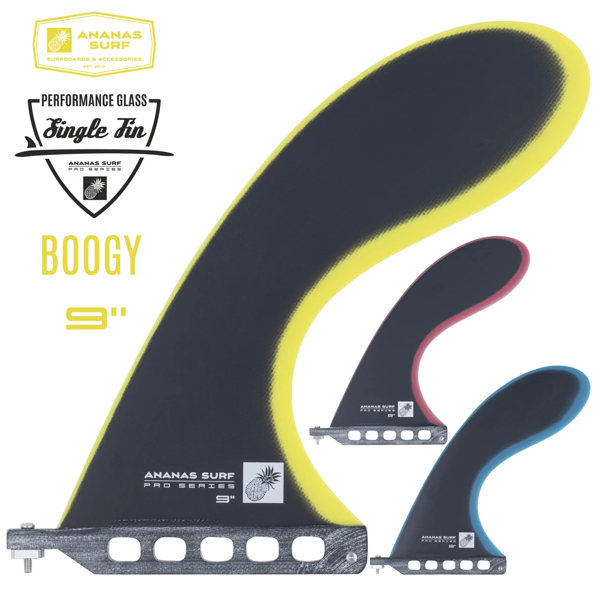 Ananas Surf Boogy Longboard Center Single Fin Fiberglass Box 9" Inch Us ...