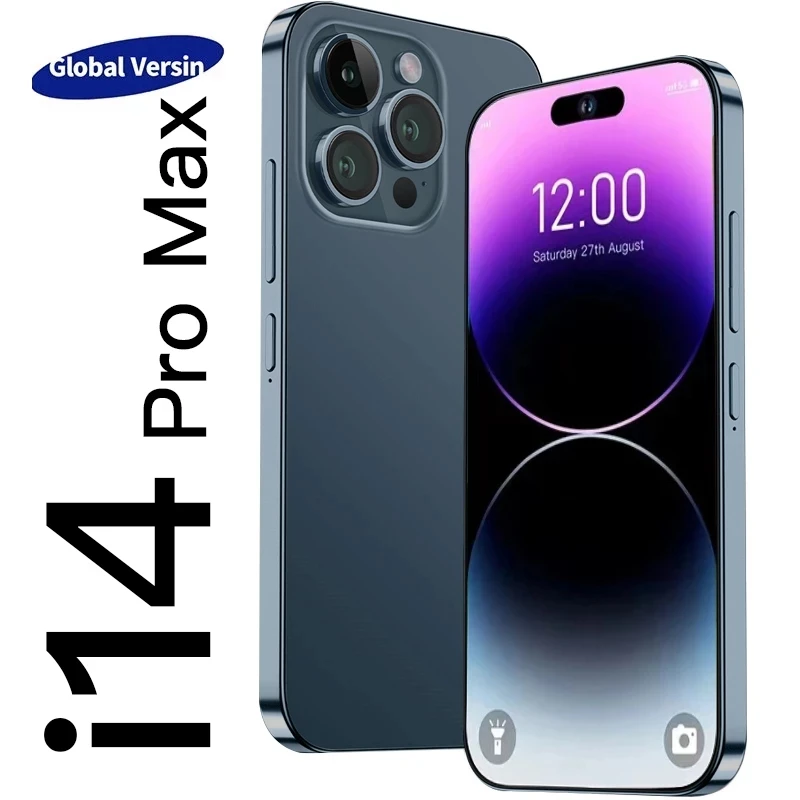 I14 Pro Max Smartphone, Telemóveis Versão Global, Rede Celular 5G, Tela ...