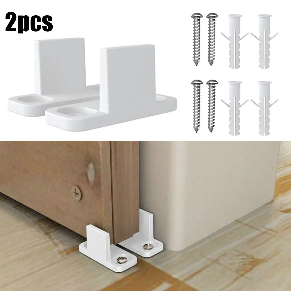 2pcs-Plastic-L-Guide-Floor-Guide-Adjustable-Sliding-Parts-Replacement ...