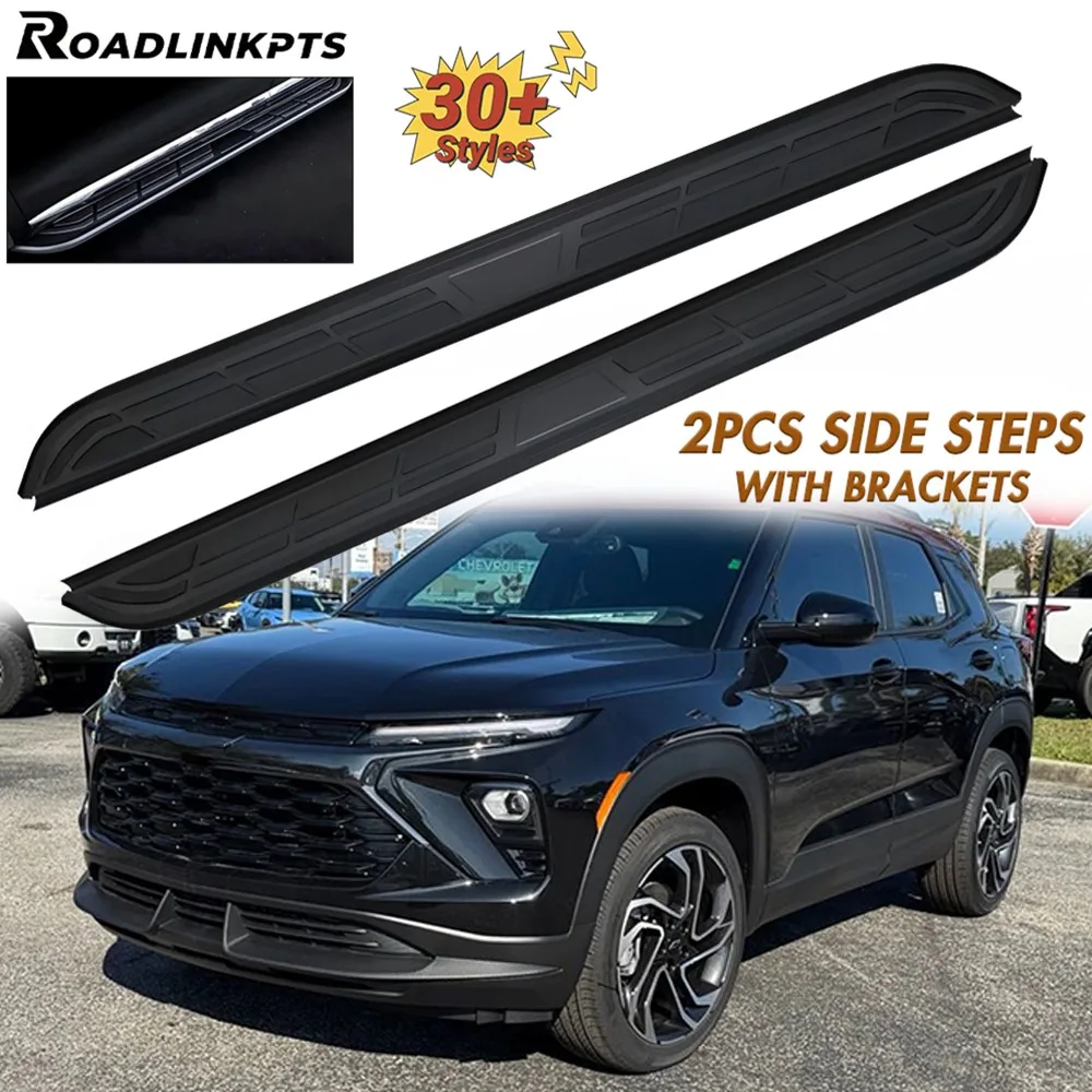 2PCS Aluminum 5.1" Wide Fixed Side Steps Fit for Chevrolet Trailblazer ...