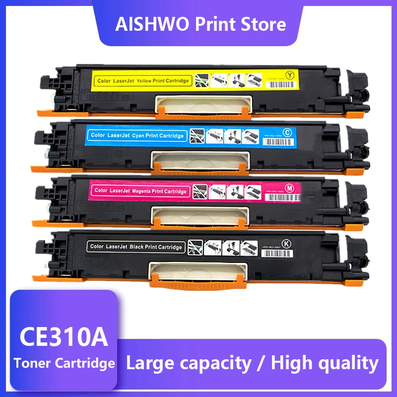 4Pcs CE310 CE310A -313A 126A 126 Compatible Color Toner Cartridge For ...